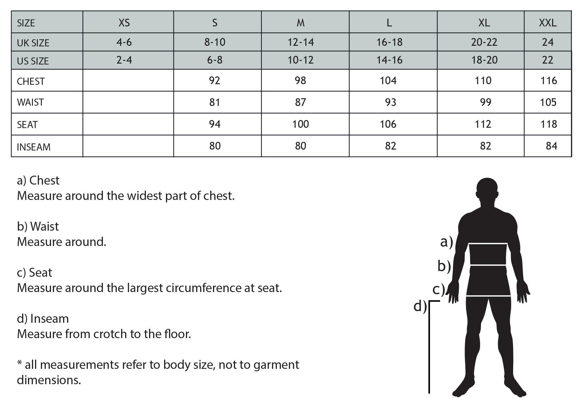 Guide des tailles - Strobe