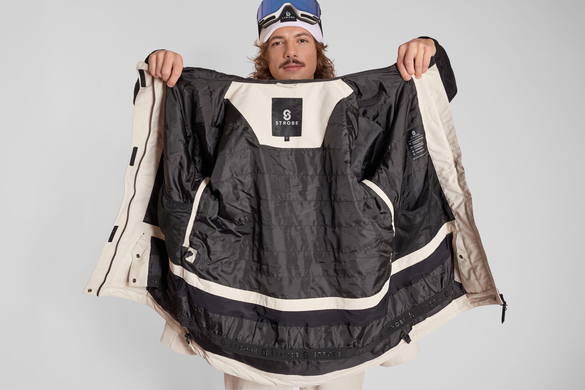 Aura Ski Jacket Lt Beige - Men's - Strobe